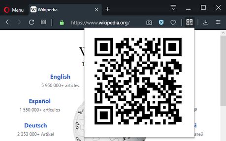 QR Code Tab extension - Opera add-ons