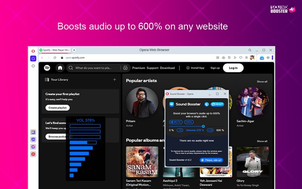 Sound Booster - Ultra Loud extension - Opera add-ons