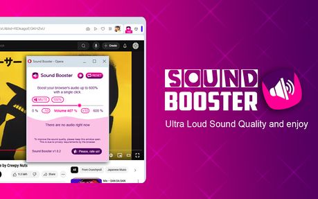 Расширение Sound Booster - Ultra Loud - Дополнения Opera