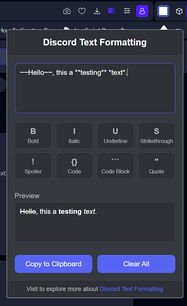 Discord Text Formatting extension - Opera add-ons