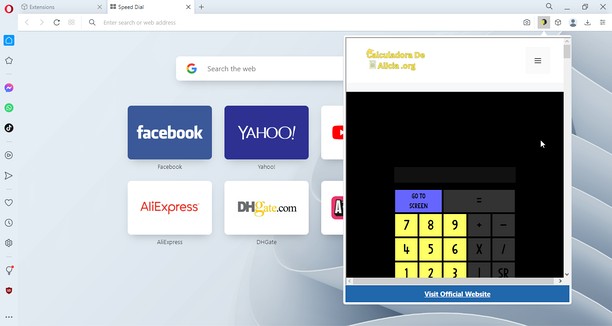 Extensión La Calculadora De Alicia - Complementos de Opera