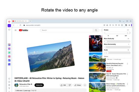 Extensión Rotate that Video Player - Complementos de Opera