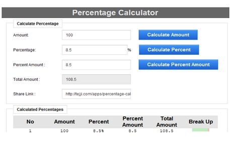 Percentage Calculator extension - Opera add-ons