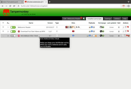 Tampermonkey extension - Opera add-ons