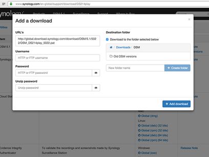 Synology Download Station extension - Opera add-ons