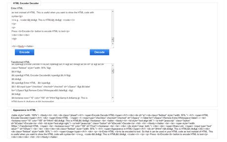 Encode Decode HTML extension - Opera add-ons