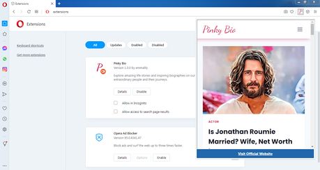 Extensão Pinky Bio - Complementos do Opera