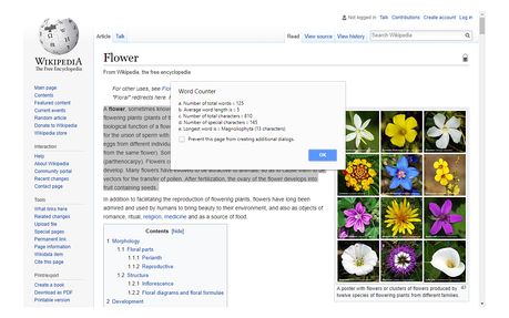 Extensão Word Counter - Complementos do Opera