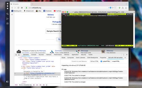 Edit with VIM text editor extension - Opera add-ons