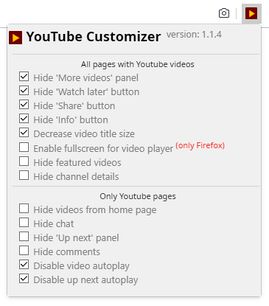 YouTube Customizer extension - Opera add-ons