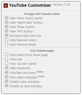 YouTube Customizer extension - Opera add-ons