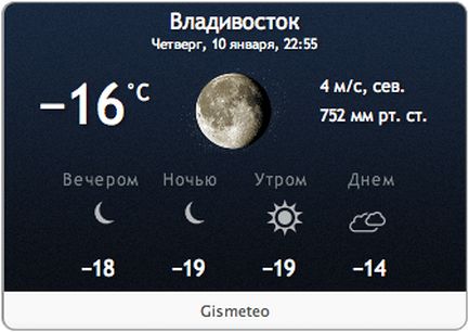 Gismeteo weather forecast in speed-dial extension - Opera add-ons