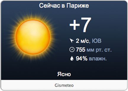 Gismeteo weather forecast in speed-dial extension - Opera add-ons