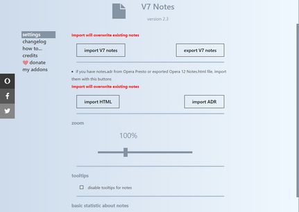 V7 Notes extension - Opera add-ons