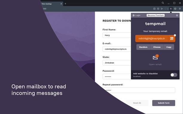 Temp Mail extension - Opera add-ons