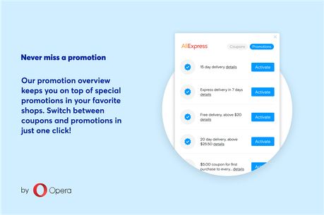 Opera Coupons extension - Opera add-ons