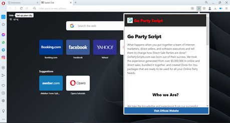 Go Party Script extension - Opera add-ons