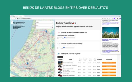 Deel Auto Vergelijken & Huren Blog ส่วนขยาย - Add-on ของ Opera