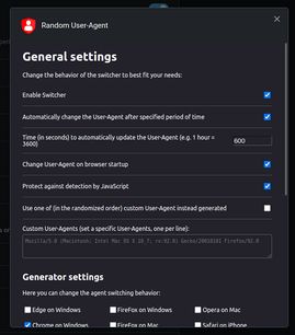 Random User-Agent extension - Opera add-ons