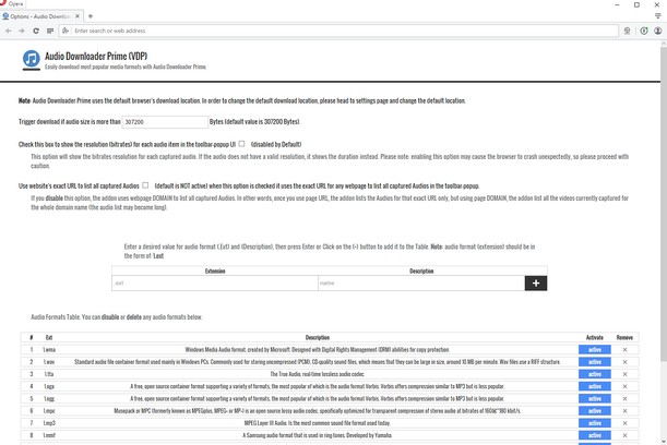 Audio Downloader Prime extension - Opera add-ons