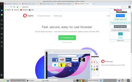Wayback Everywhere extension - Opera add-ons