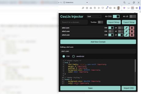 CSS & JS Injector extension - Opera add-ons