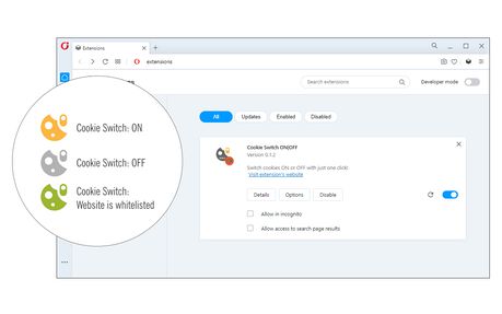 Cookie Switch ON|OFF extension - Opera add-ons