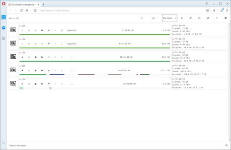 Extensão Download Accelerator and Manager - Complementos do Opera