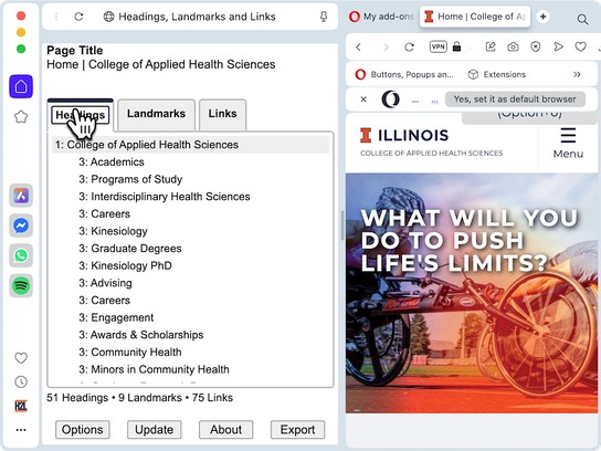 Headings, Landmarks and Links extension - Opera add-ons