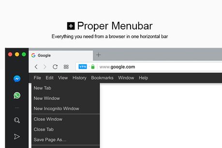 Proper Menubar extension - Opera add-ons