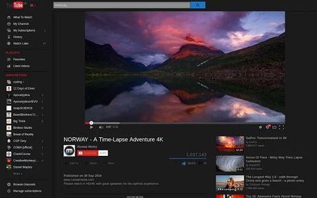 Dark Theme for YouTube™ extension - Plugiciels Opera