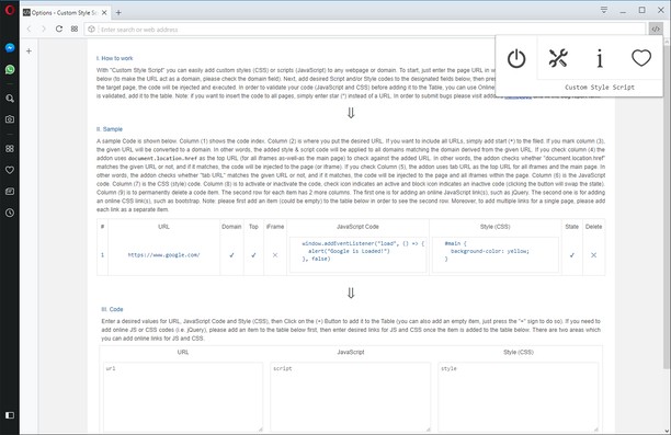 Custom Style Script extension - Opera add-ons