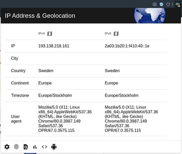 IP Address & Geolocation extension - Opera add-ons