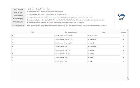 Autofill Forms extension - Opera add-ons
