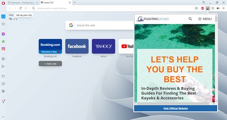 Floating Kayaks extension - Opera add-ons