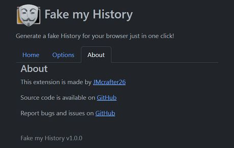 Fake My History extension - Opera add-ons
