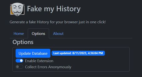 Fake My History extension - Opera add-ons