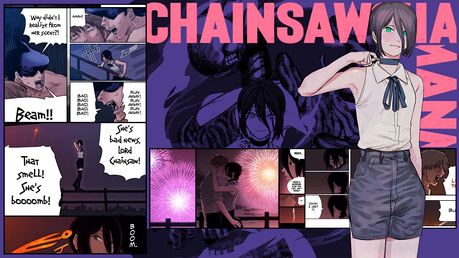 Raze Bomb Devil Manga Scroll Chainsaw Man wallpaper - Opera add-ons