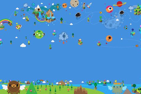 Cheerful world Blue wallpaper - Opera add-ons