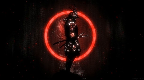 Neon Red Samurai wallpaper - Opera add-ons