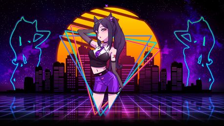 Anime Retrowave wallpaper - Opera add-ons